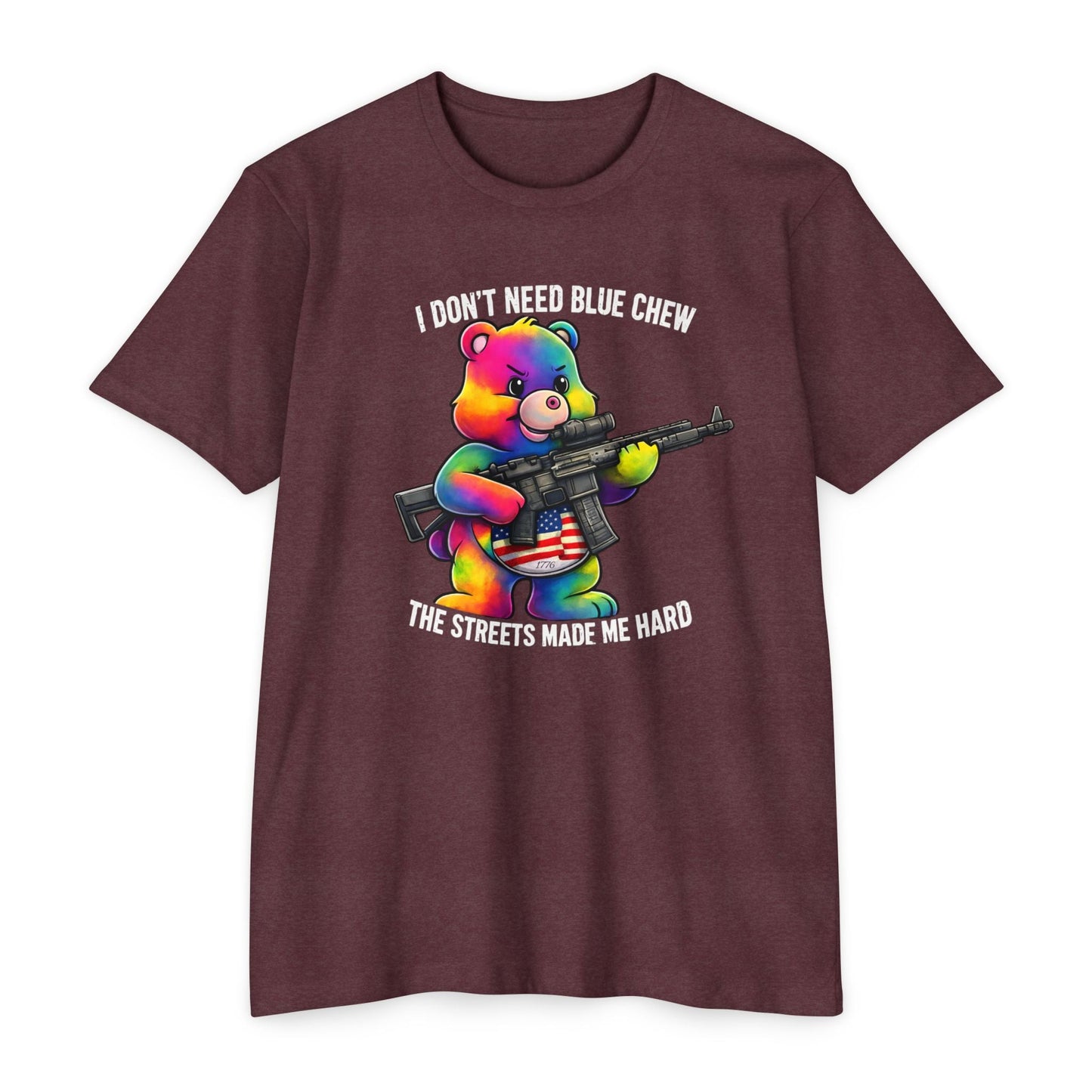 Streets Made Me Hard Bear Rifle Tactical Humor Tee - Front Print ...